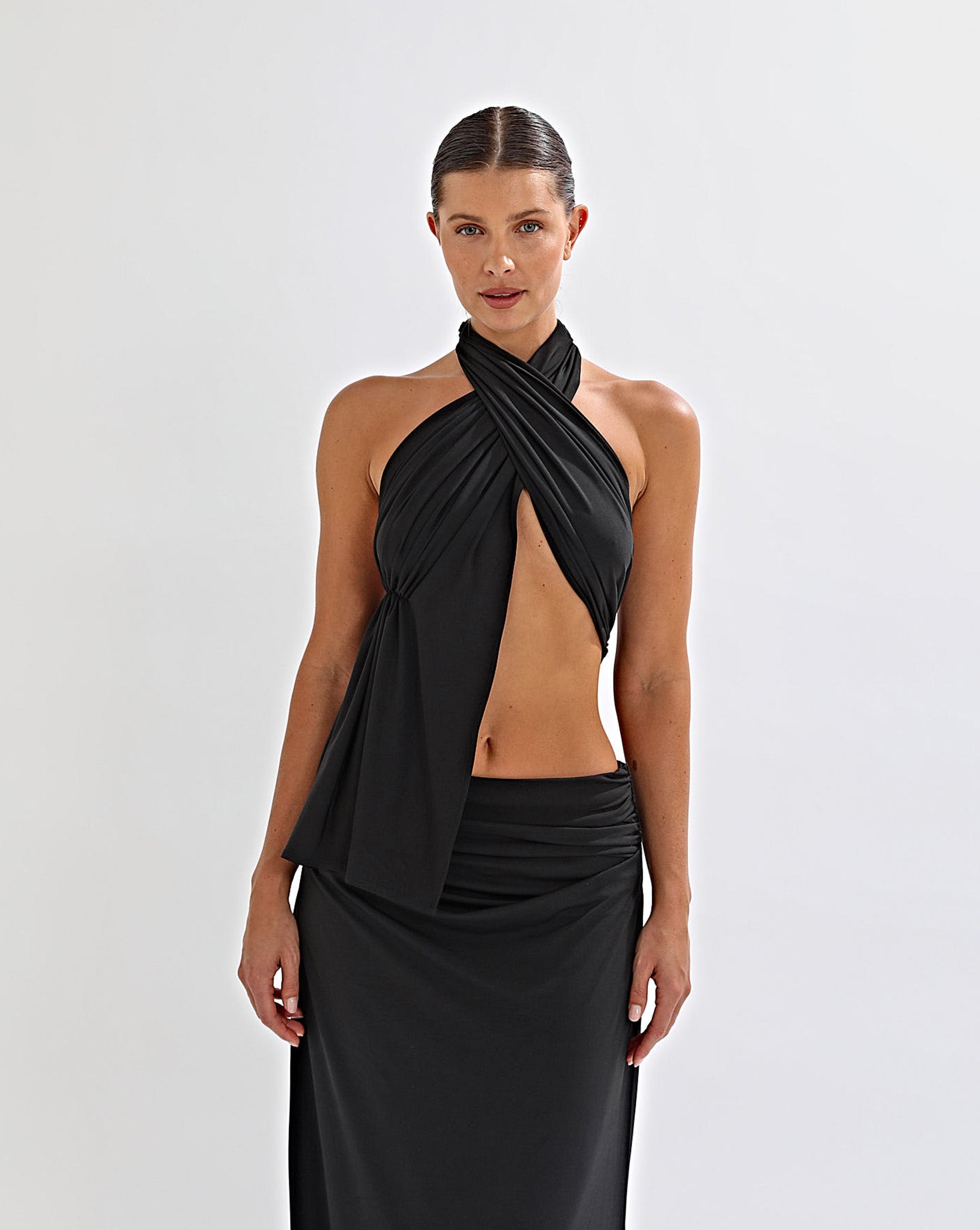 Pamela Wrap Top Black – One Mile The Label