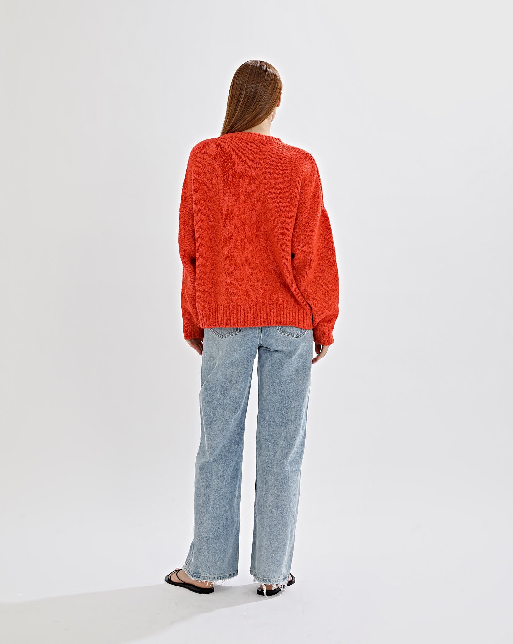 Valentina Knit Jumper Red Marl – One Mile The Label